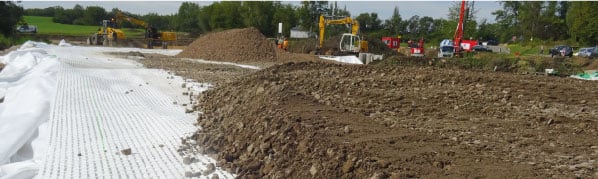 Road embankment over old mining area